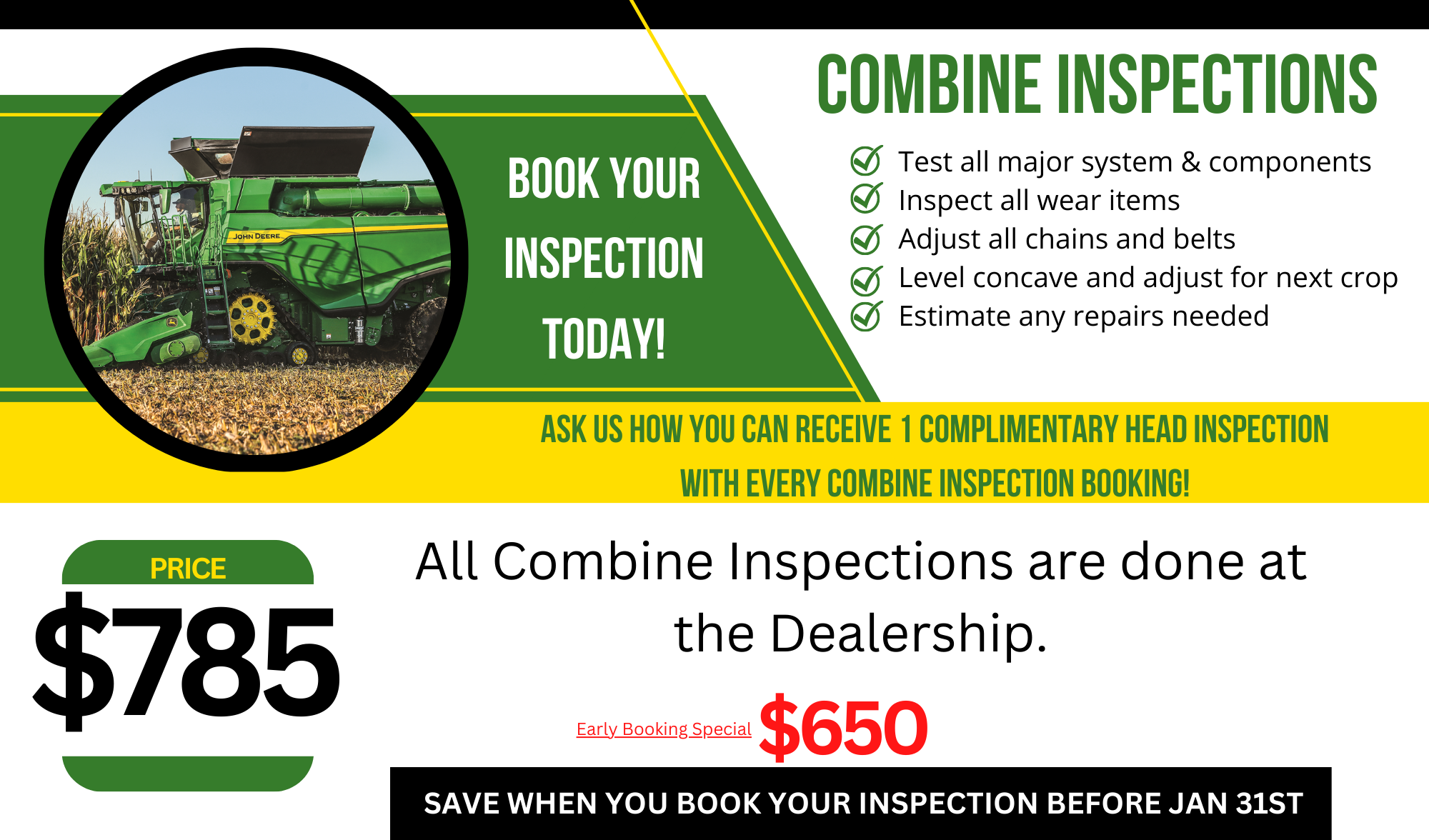 Combineinspection | Fulline Farm and Garden Equipment LTD | Glencoe Ontario